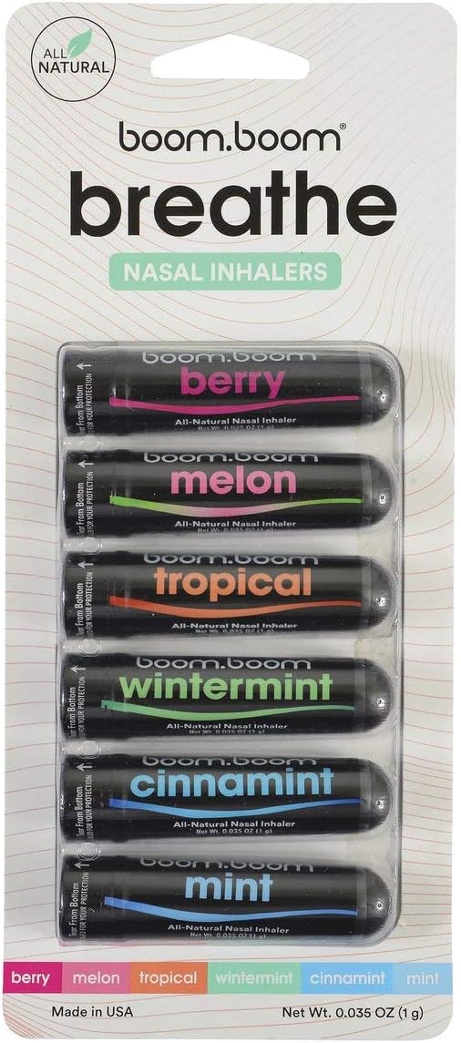 Aromatherapy Nasal Inhaler (6 Pack) by BoomBoom | Boosts Focus ...