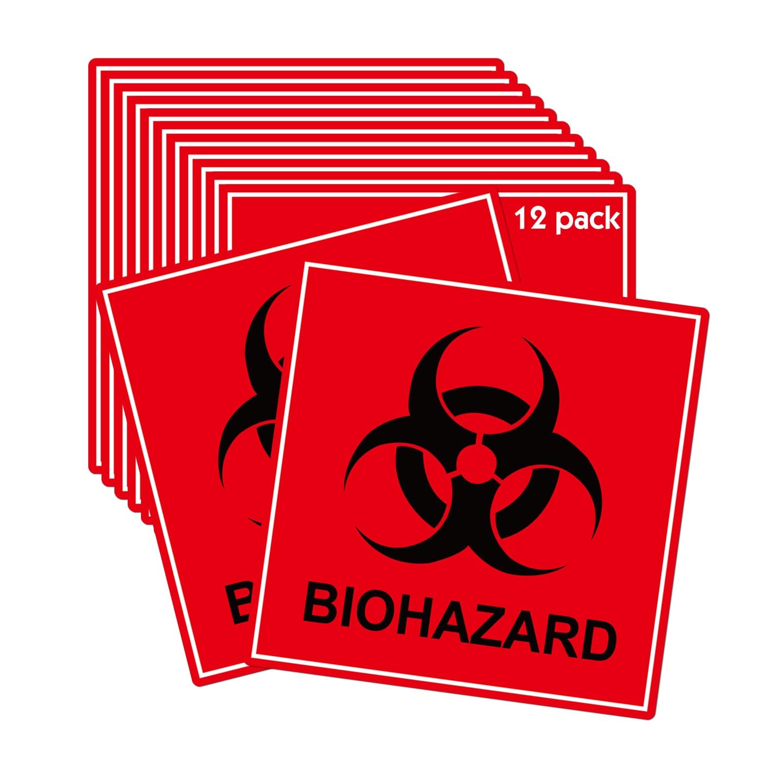 Mua 12 Pack Biohazard Stickers Sign Biohazard Warning Labels 4Inch ...
