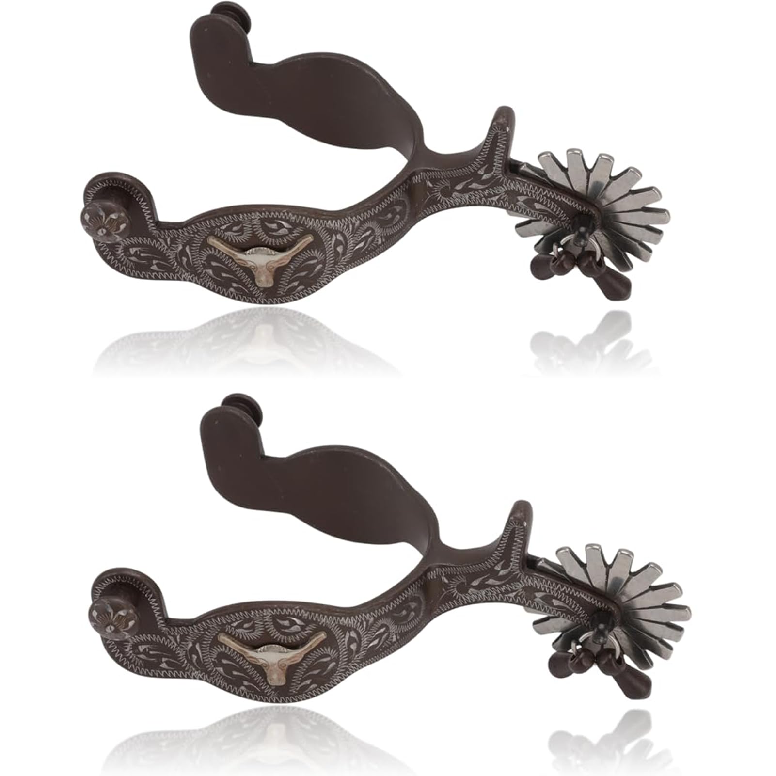 KUIDAMOS Horse Spurs 1Pair 4.65x3.45in,Carbon Steel Western Spur with ...