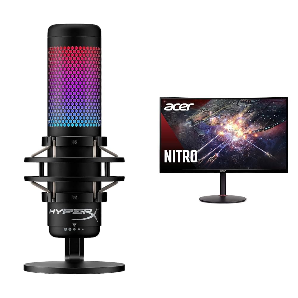 Mua QuadCast S RGB USB Microphone and Acer 27" 240Hz 1ms Curved Gaming ...