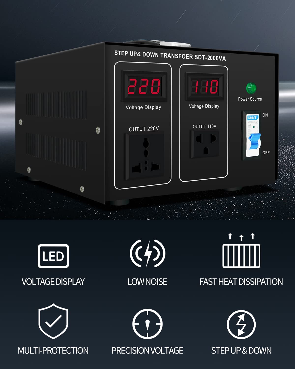 Mua Step UP/Down Transformer 220v to 110v, 2000W 110 to 220 Voltage ...
