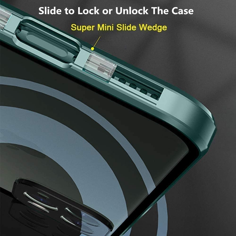 CCENJOY iPhone 12 Pro [No Magnetic] metal[Slide Lock] Case,360° Full ...