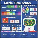 Amazon.com: Sisenny Circle Time Center Pocket Chart Calendar ...