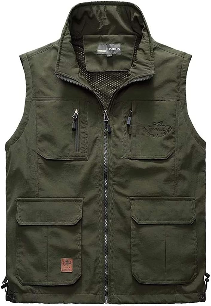 JSY Dünne Weste mit Mehreren Taschen for den Frühling und Herbst for ...