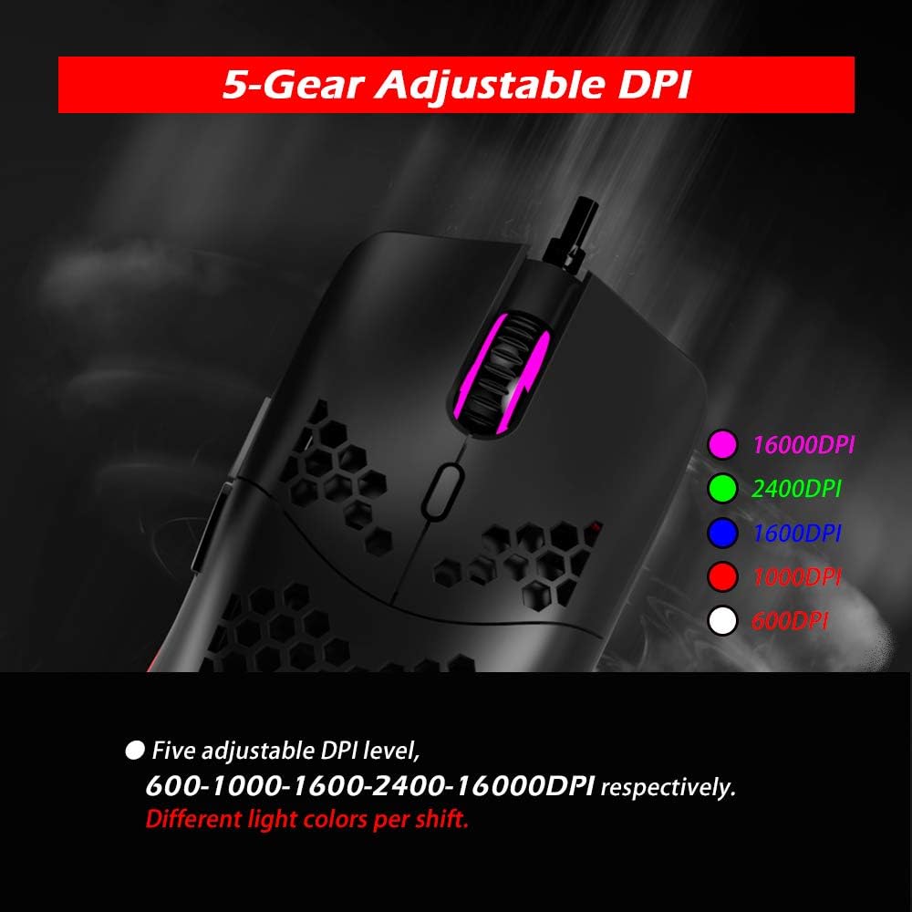 ZELOTES C-7 USB Wired Mouse RGB Gaming Mouse 16000DPI Computer Game ...