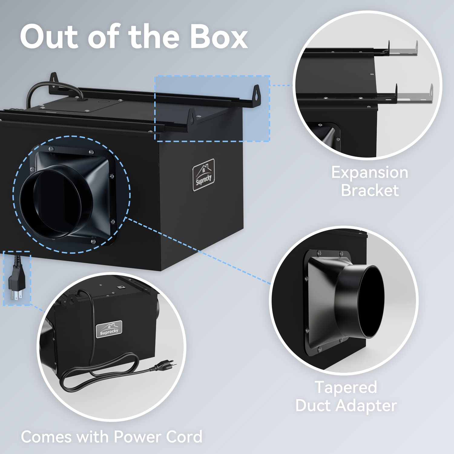 Mua Ultra Quiet Bathroom Exhaust Fan, Remote Mount In Line Fan 300CFM ...