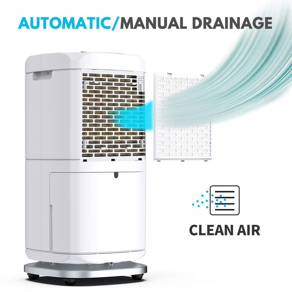 COLZER 140 Pints Commercial Dehumidifier 17 Gallons Large Capacity ...