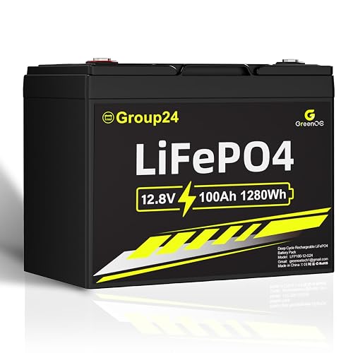 GREENOE 12V 100Ah BCI Group 24 LiFePO4 Battery,Built in 100A BMS,15000 ...
