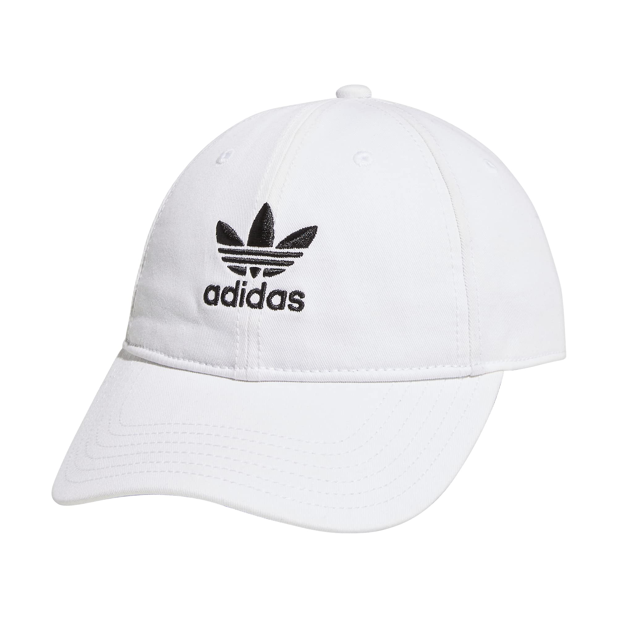 adidas Originals Men's Relaxed Fit Strapback Hat, White/Black, One Size ...