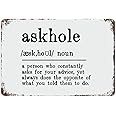 Amazon.com: Funny Askhole Metal Sign Askhole Metal Tin Sign Askhole ...
