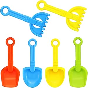 Amazon.com: Faxco 6 Pack 9.5'' Colorful Toy Scoop Rake,Beach Toy ...