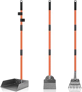 Amazon.com : Dog Pooper Scooper, Adjustable Long Handle Metal Tray ...