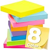 Amazon.com : (8 Pack) Sticky Notes 3x3 Inches,Bright Colors Self-Stick ...