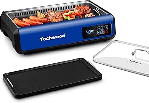 Amazon.com: Indoor Smokeless Grill Techwood 1500W Electric Grill with ...