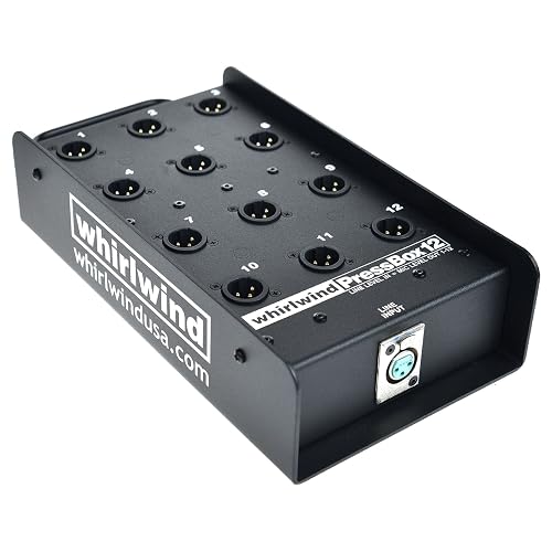 Whirlwind PB12 1 Line In to 12 Mic Out Passive Press Box, 150 Ohms ...