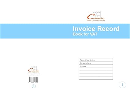 Invoice Record Book for Vat (A4) - Account Book V001: Amazon.co.uk ...