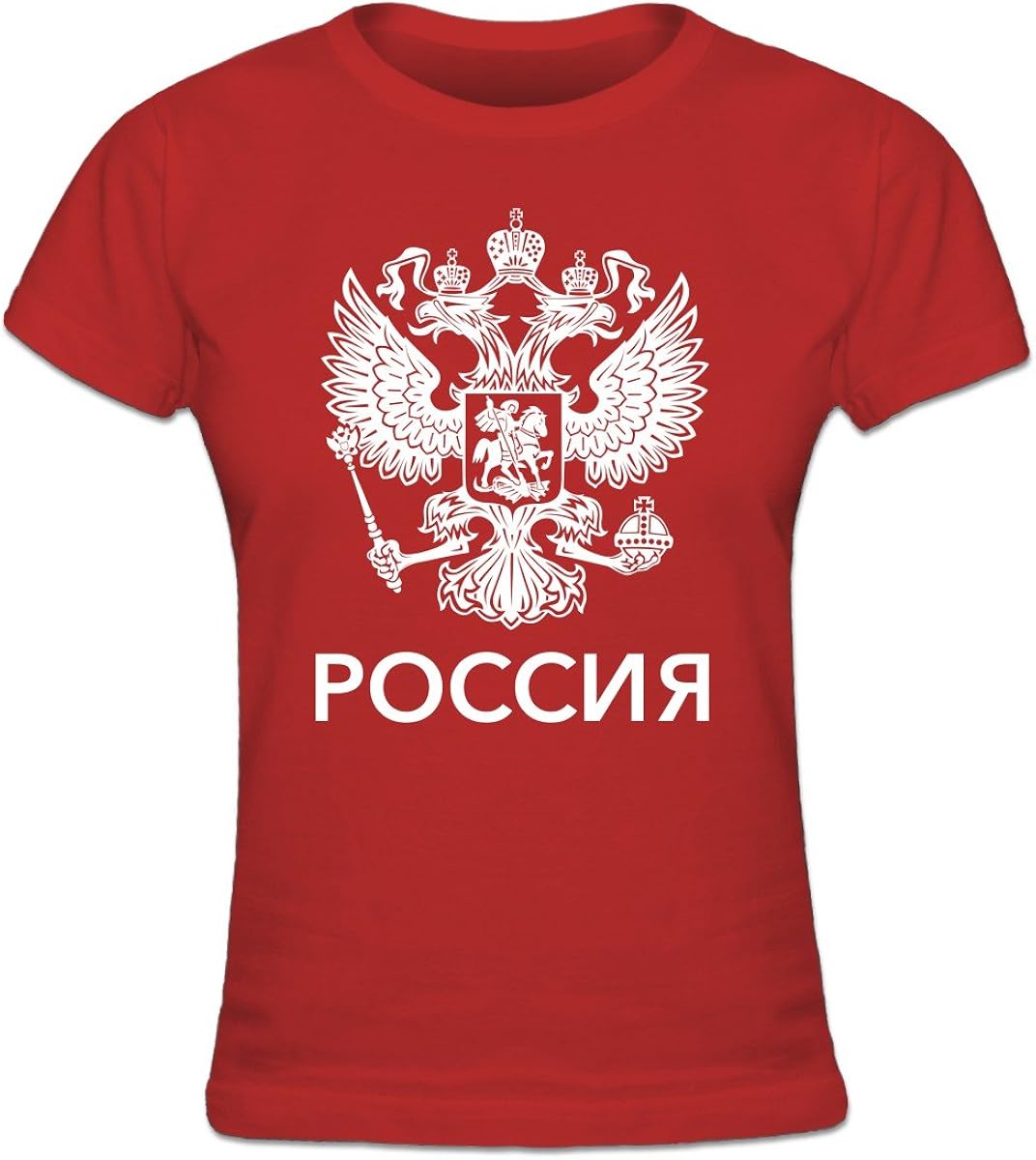 Russia Flag Women's T-shirt by Shirtcity: Amazon.co.uk: Clothing