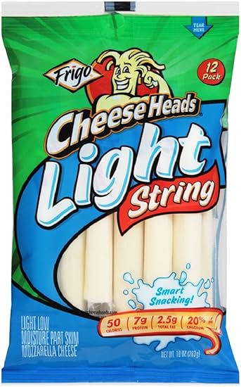 FrigoCheese Heads, Light String Cheese 12 Count, 10 oz: Amazon.com ...