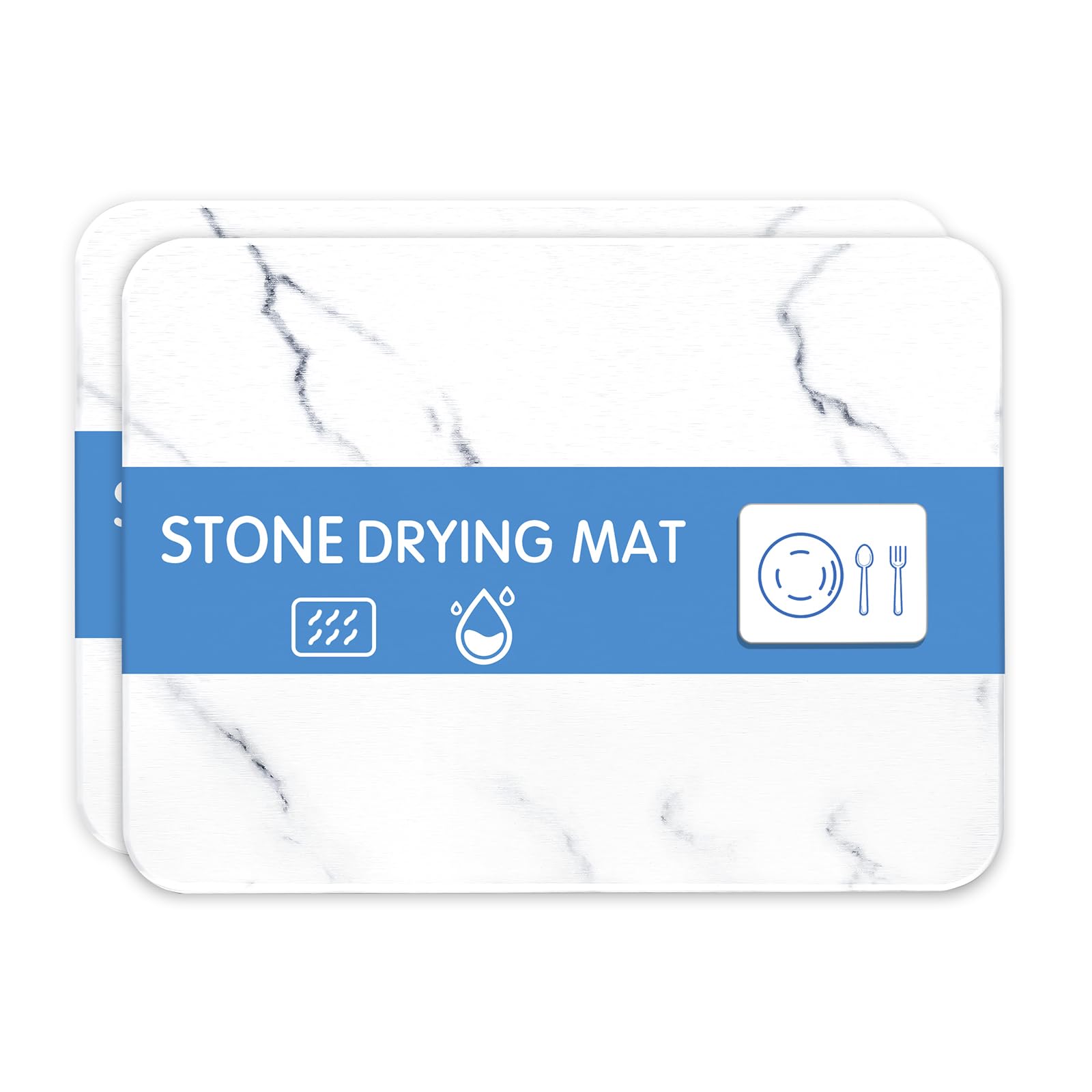 2PCS Quick Dry Stone Drying Mat for Kitchen Counter Stone Dish Drying ...