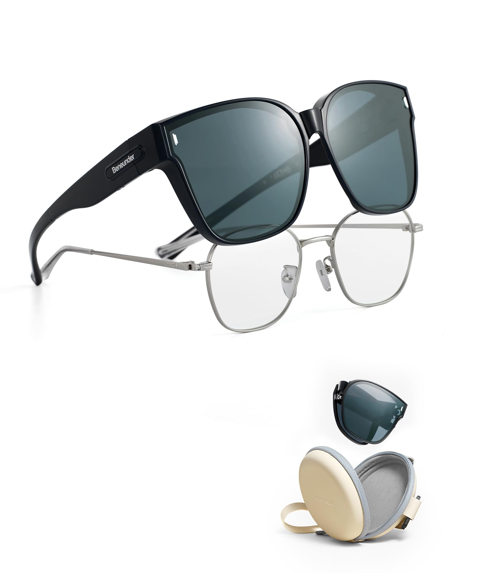 BENEUNDER Fit Over Sunglasses, Wrap Around UV Polarized Shades for Men ...