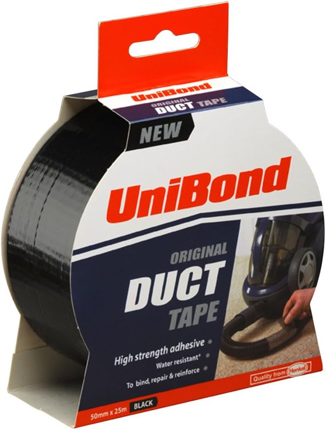 UniBond Original Duct Tape High Strength Adhesive - 50 mm x 25 m, Black ...