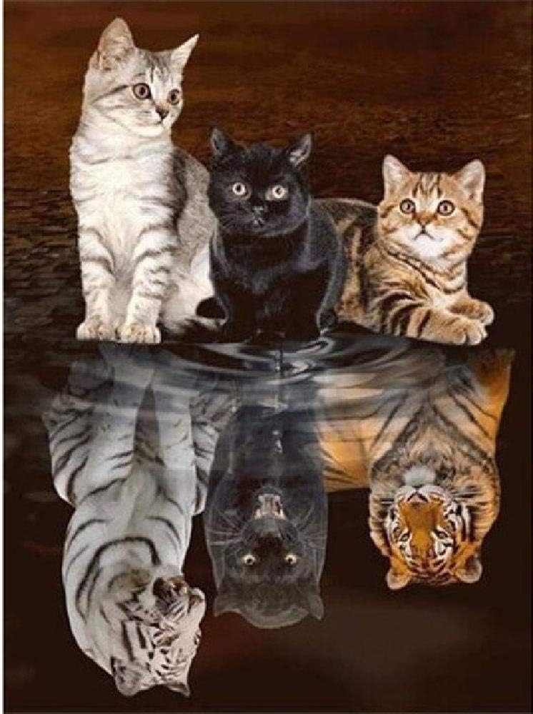 GAGALAM Adult Puzzle 1000 Pieces 3 Cats Reflection Tiger.Best Gift For ...