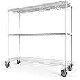 Amazon.com: Metal Shelf Wire Shelving Unit, 3 Tier 3000lbs NSF 18"D x ...