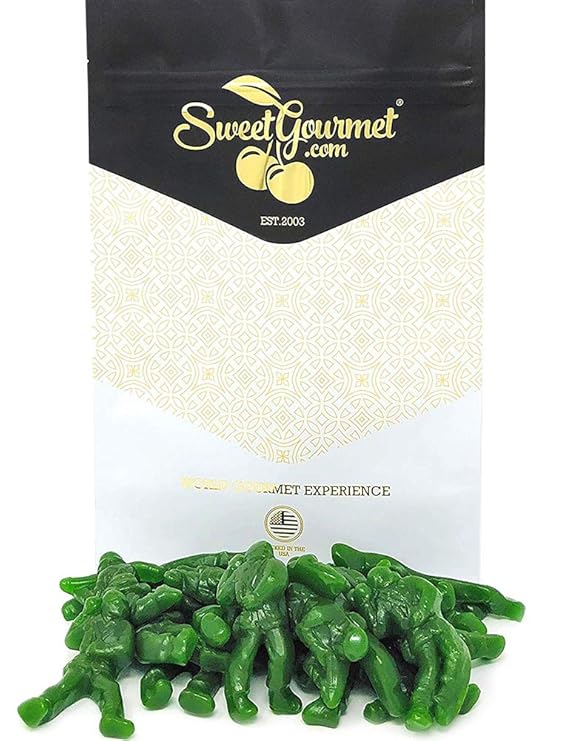 Amazon.com : SweetGourmet Gummi Army Men | Green Apple Gummy Military ...