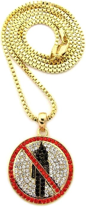 BLINGFACTORY Hip HOP ICED Out Travis Scott Rodeo Pendant & 2mm 24" Box ...