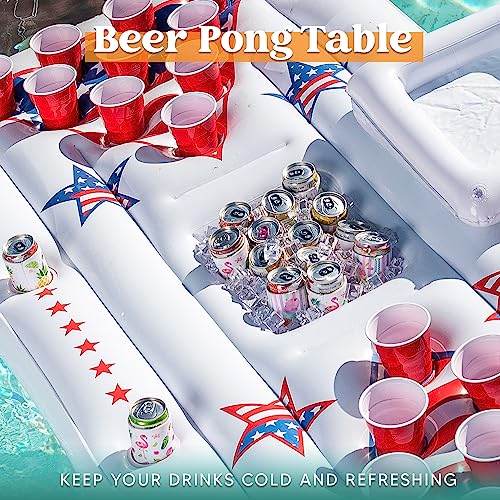 SLOOSH Summer Pool Games Inflatable Pong Table Float for Adults 6x3 Ft ...