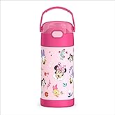 Amazon.com: THERMOS Vacuum Insulated Stainless Steel 10oz Straw Bottle, MINNIE MOUSE: Home & Kitchen
