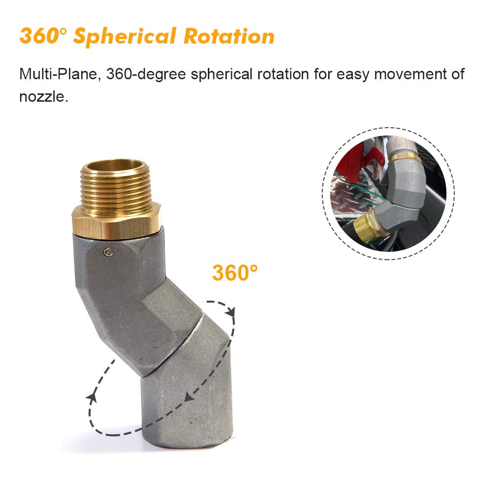 3/4 Inch Fuel Hose Swivel 360 Rotating Connector for Fuel Nozzle Multi ...