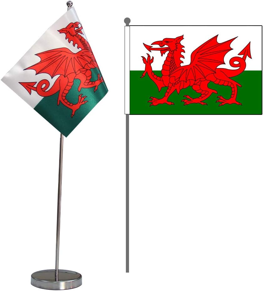 Wales Welsh Dragon Table Flag for Office Desk Decor, Welsh Desk Flag ...