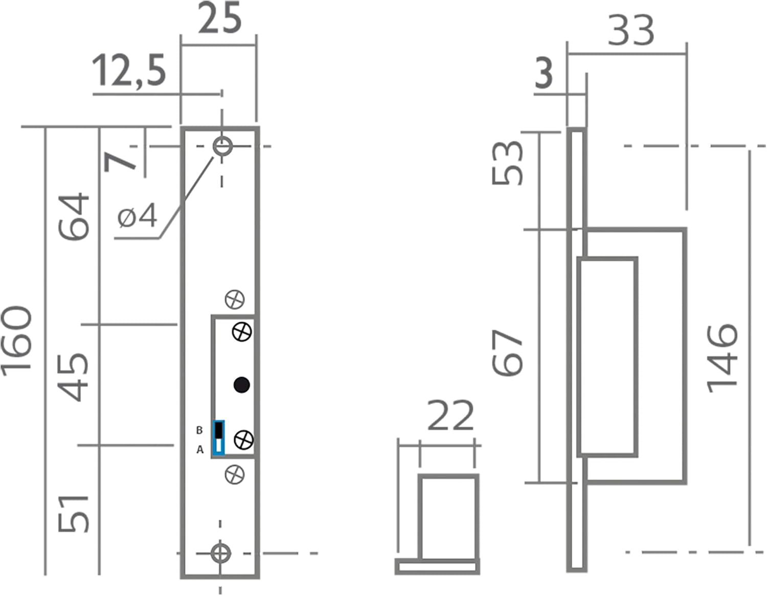 Extel WECA 90201.4 Recessed Electric Strike Low Consumption with Pulse ...
