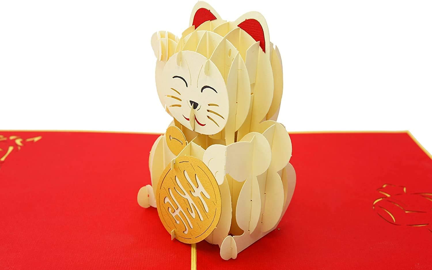 PopLife Maneki-Neko Lucky Cat Pop Up Card, 3D Card for All Occasions ...