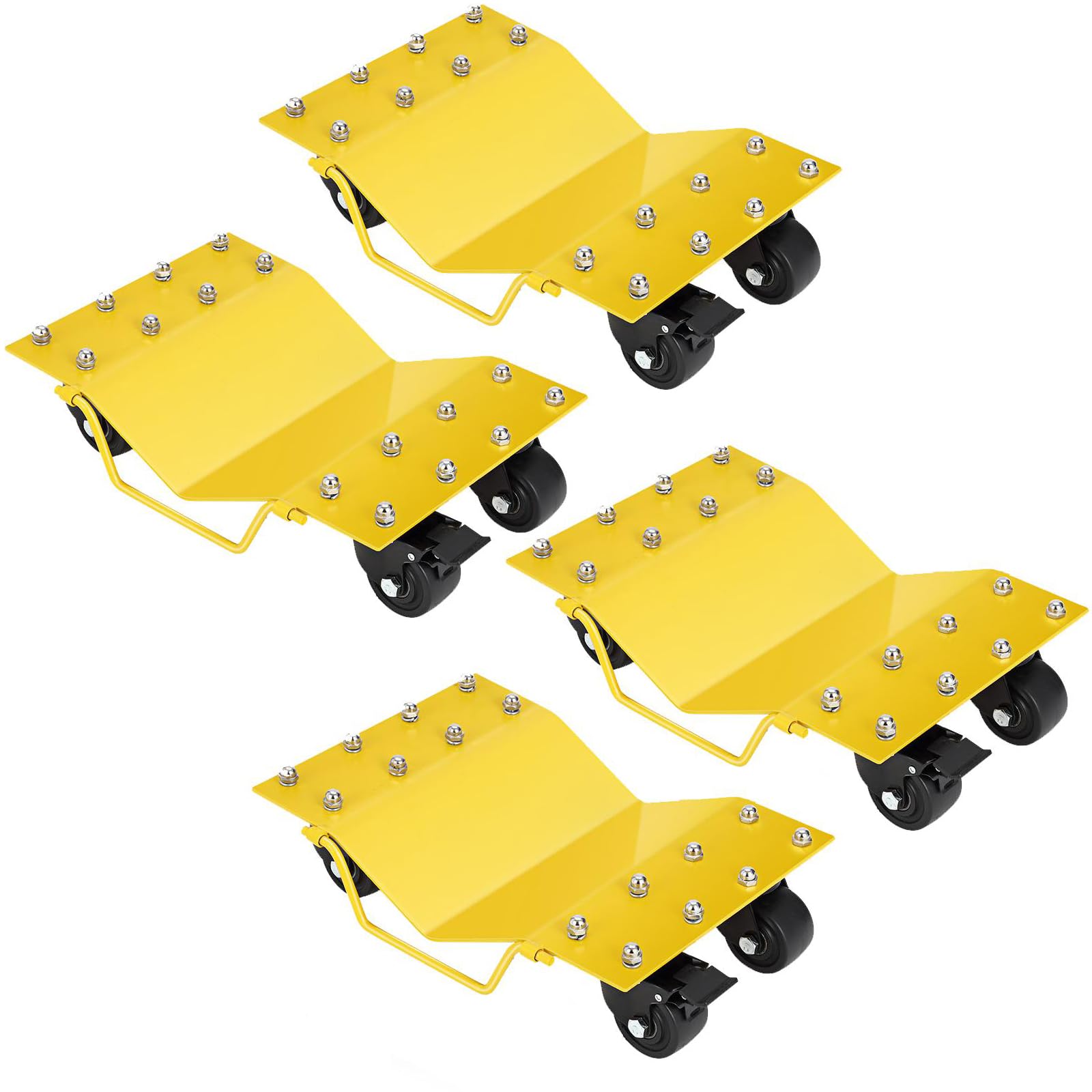 WHIZMIA 4 Pack Car Dollies with Tow Hooks, 8000LBS Capacity Car Dolly ...