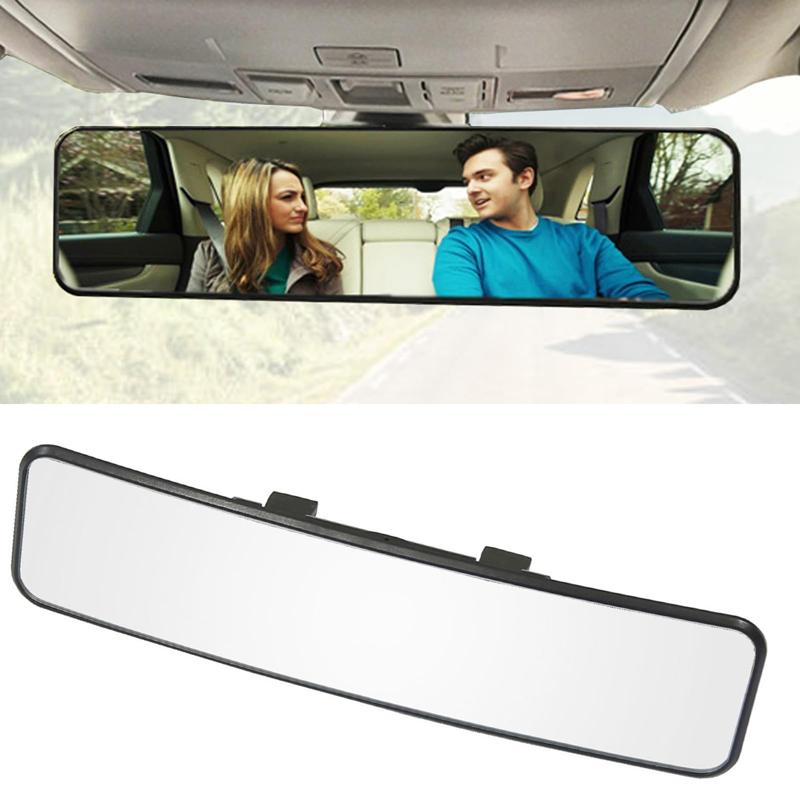 Universal Car Mirror SVRITE 12-Inch Panoramic Rear View Mirror - Clip ...