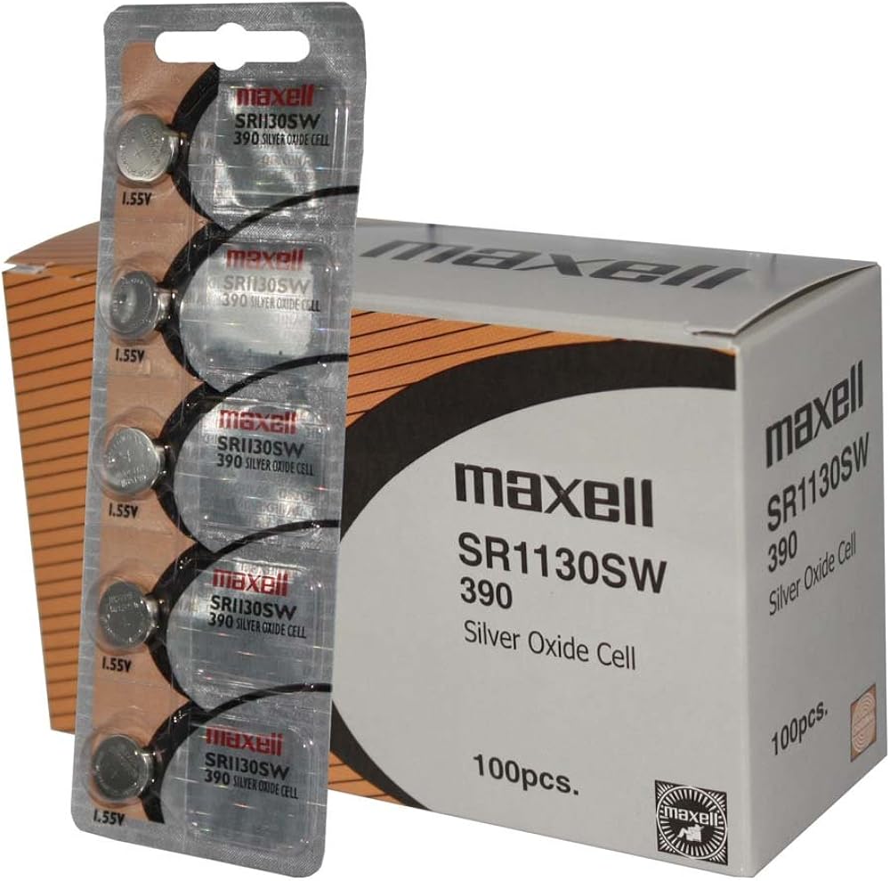100 pc Maxell SR1130SW SR54 390 V390 Silver Oxide Watch Battery: Amazon ...