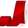 Amazon.com: 1-1/2 Inch Red Satin Ribbon,50 Yards Red Fabric Ribbon for ...