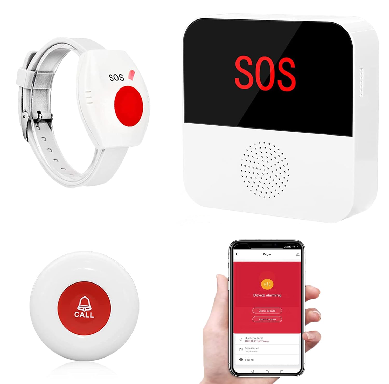 WiFi Caregiver Call Button System Smart App Alert Emergency Call Button ...