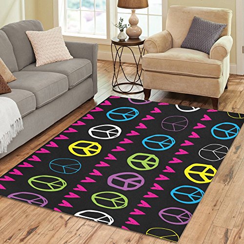 Peace Sign Area Rug - Over 6 Colorful Designs to Choose From