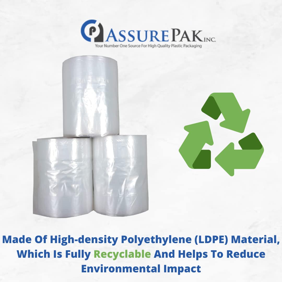 Clear (Natural Color) LDPE Poly Bag On A Roll - 6" X 3" X 15" - 2000 Bags / 8 Rolls - 1.0mil ...