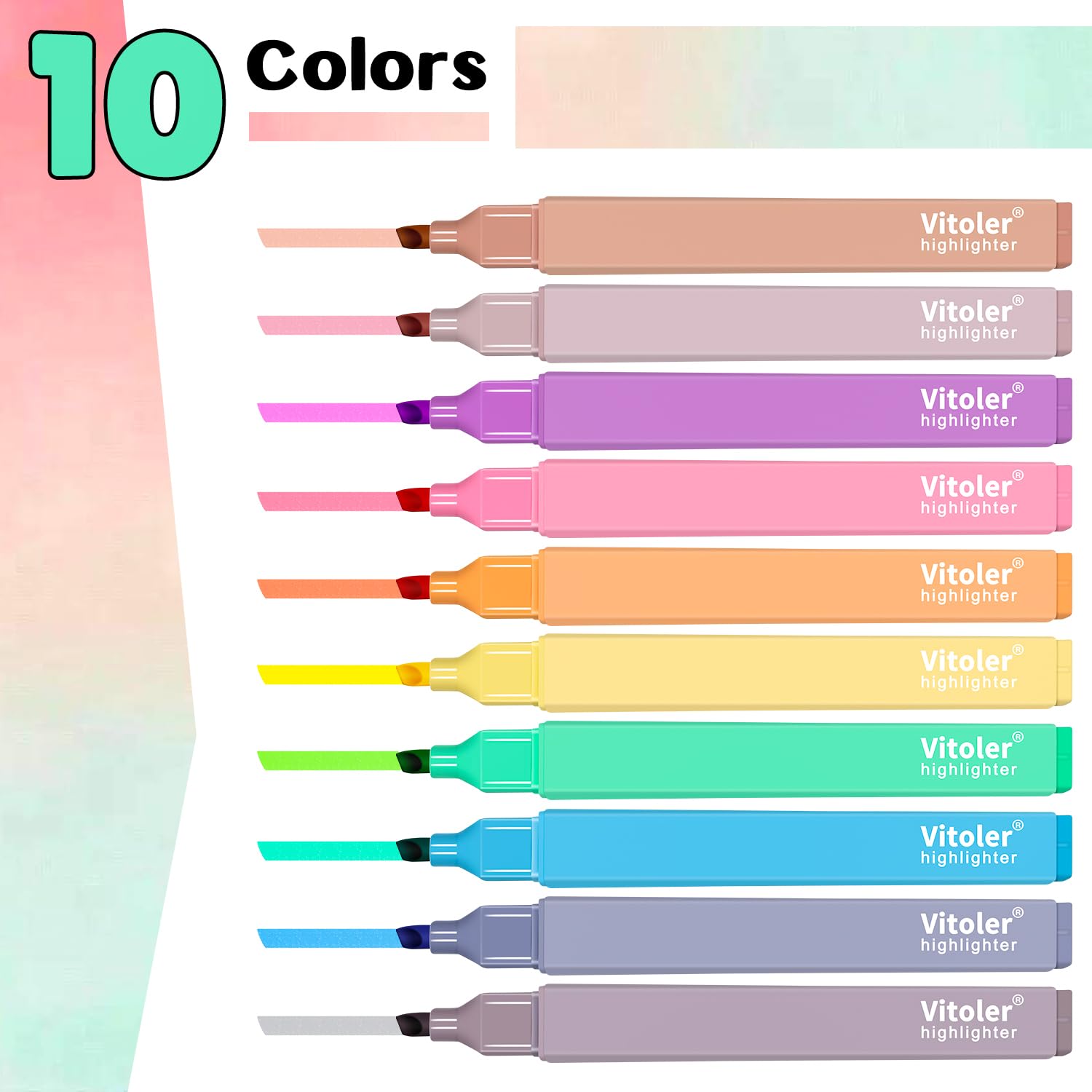 Mua Vitoler 10Pcs Aesthetic Highlighters, Chisel Tip Marker Pens ...