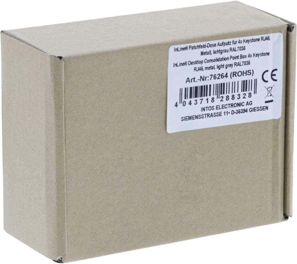 InLine® Patch panel box surface-mounted for 4x Keystone RJ45, metal ...