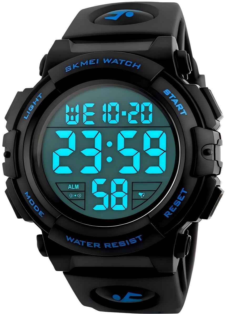 MJSCPHBJK Mens Digital Sports Watch, Waterproof LED Screen Large Face ...