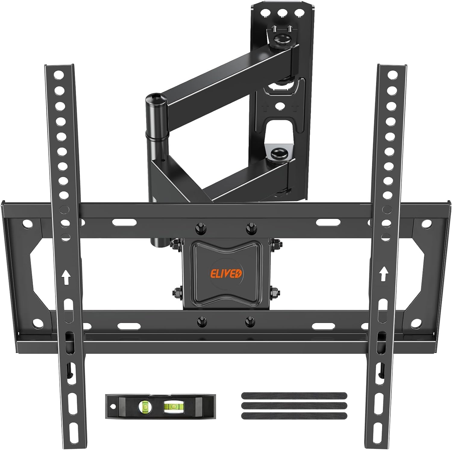 ELIVED Full Motion TV Wall Mount for Most 26-55 Inch Flat Curved TVs Up to 77 lbs, Swivel and ...