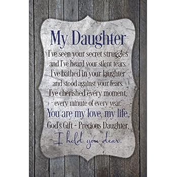 Amazon.com: Daughter Wood Plaque with Inspiring Quotes 6x9 - Classy ...