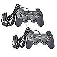 Kit Com 2 Controle Joystick Analógico Dual Shock Com Fio Preto ...