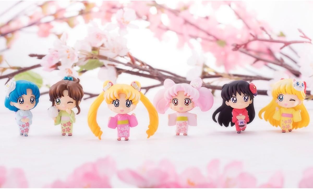 Megahouse Sailor Moon Petit Chara Trading Figure 6-Pack Cherry Blossom ...