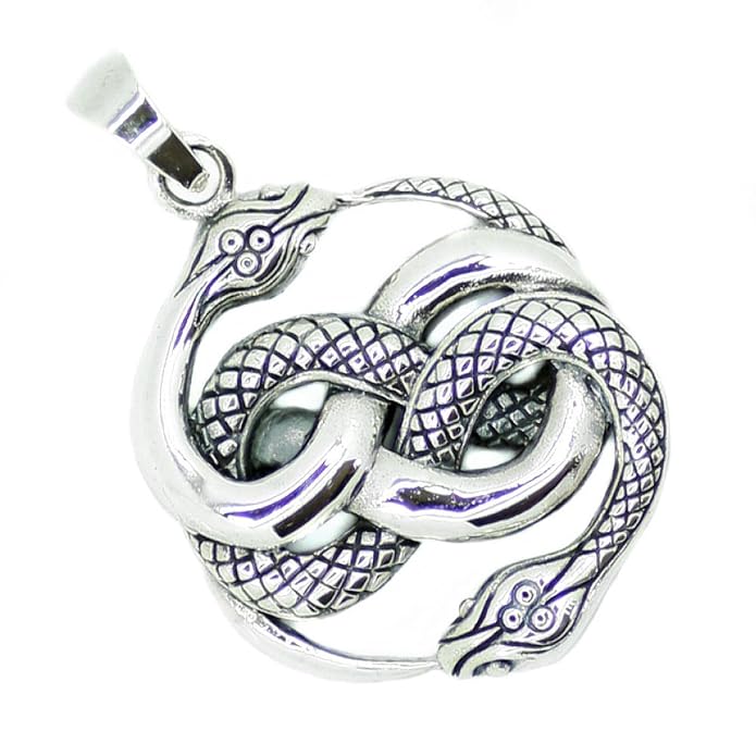 Solid Sterling Silver Ouroboros Serpents Purification Sigil, Infinity ...